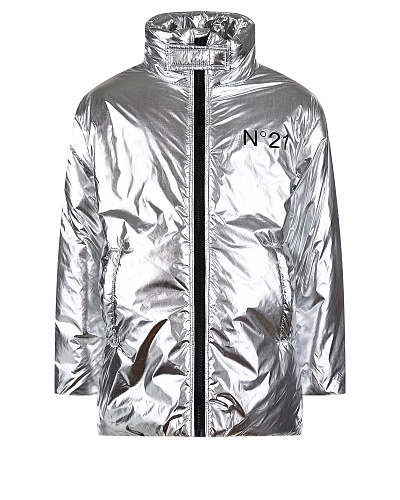 N21 Серебристая куртка из нейлона Артикул: N214BX N0108 0N913 ...