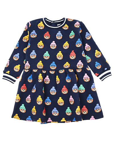 Moschino Синее платье с принтом Winter Teddy Bear Артикул: MDV07D LDB22 ...